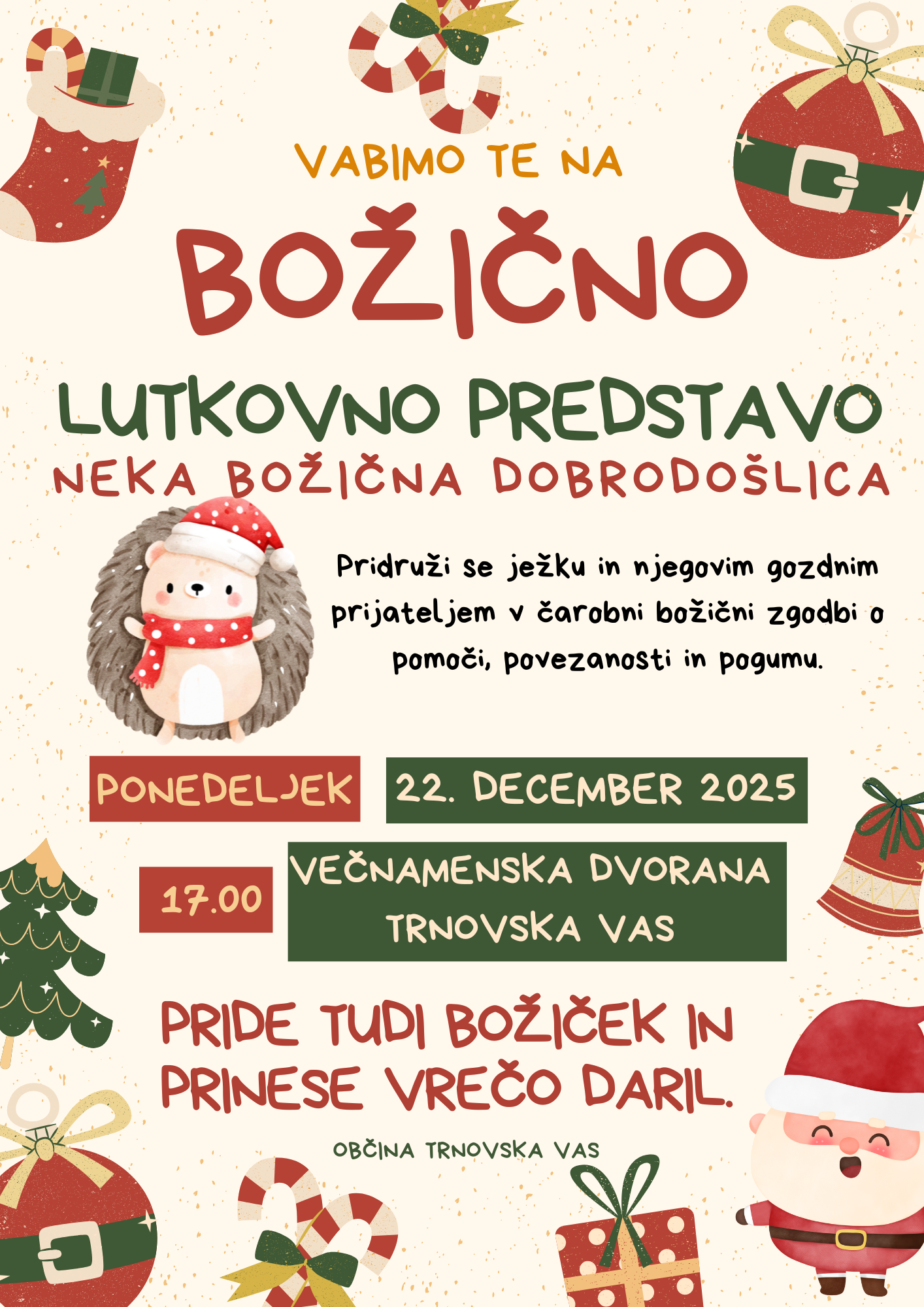 Povabilo na božično lutkovno predstavo - trnovska-vas.si